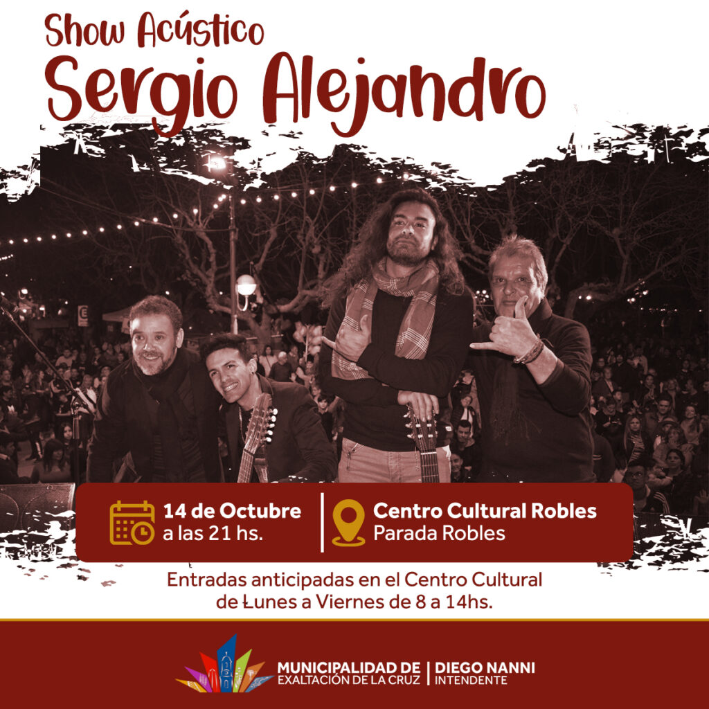 Show Acústico de Sergio Alejandro – Cultura – Municipalidad de Exaltación de la Cruz